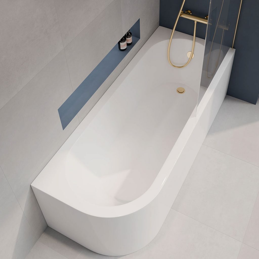 Curva Single Ended J Shaped Bath | Delivery Ireland & UK | Bathshed