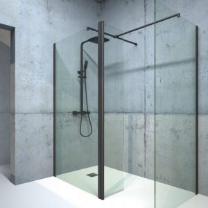 Aspect Black 300mm Flipper Panel | Wetroom Panel | Bathshed