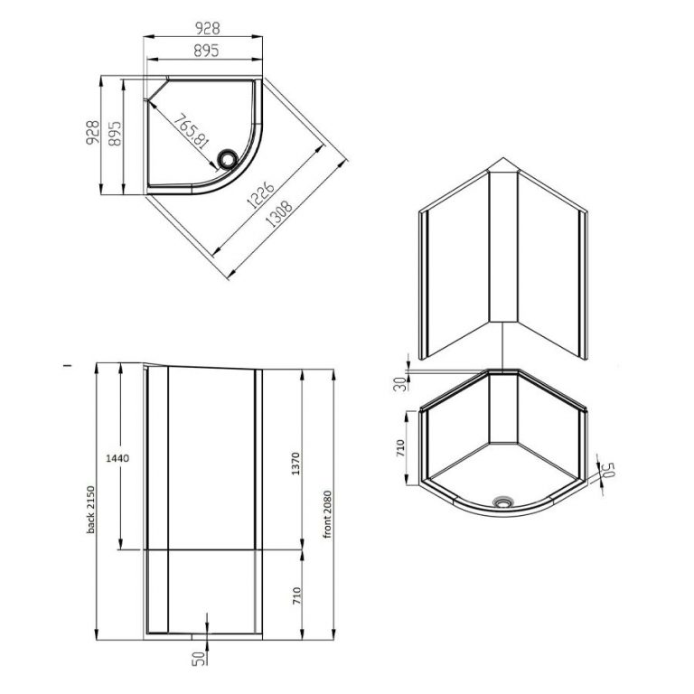 Neptune 900mm White Leak Free Shower Enclosure | Bathshed