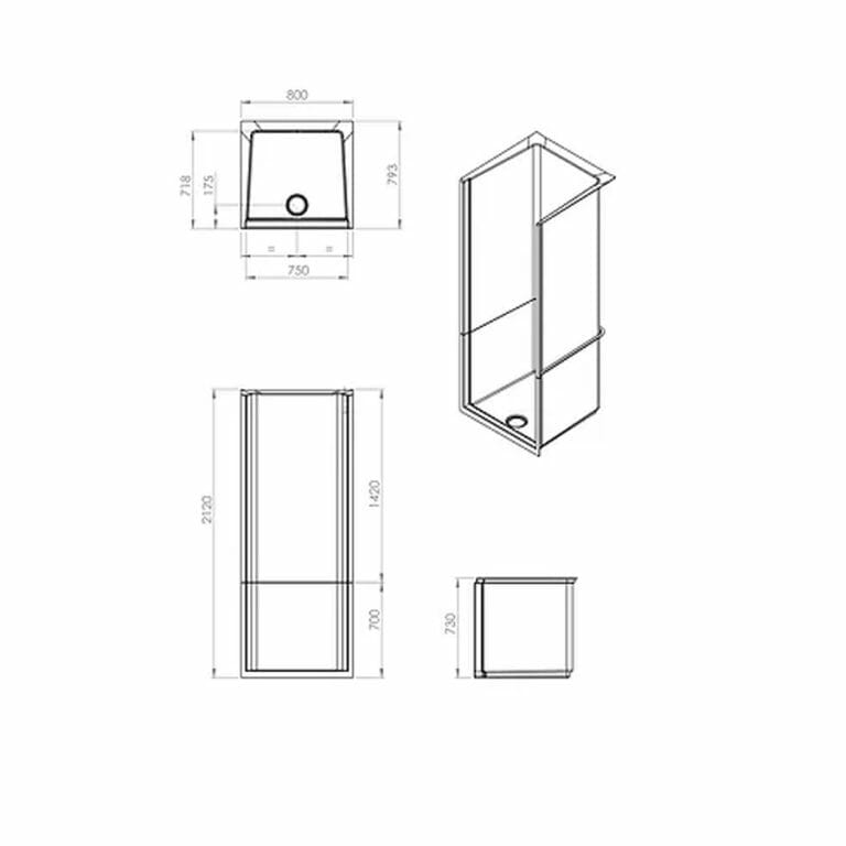 Neptune 800mm Alcove White Leak Free Shower Enclosure | Bathshed