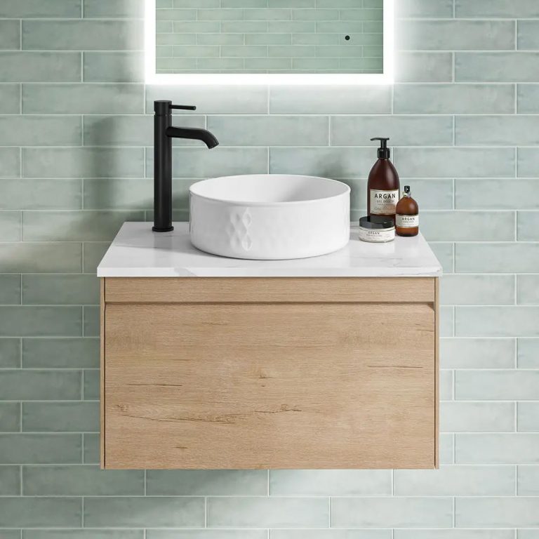 Freestanding Ceramic Geometic Texture Basin | Basins | Bathshed