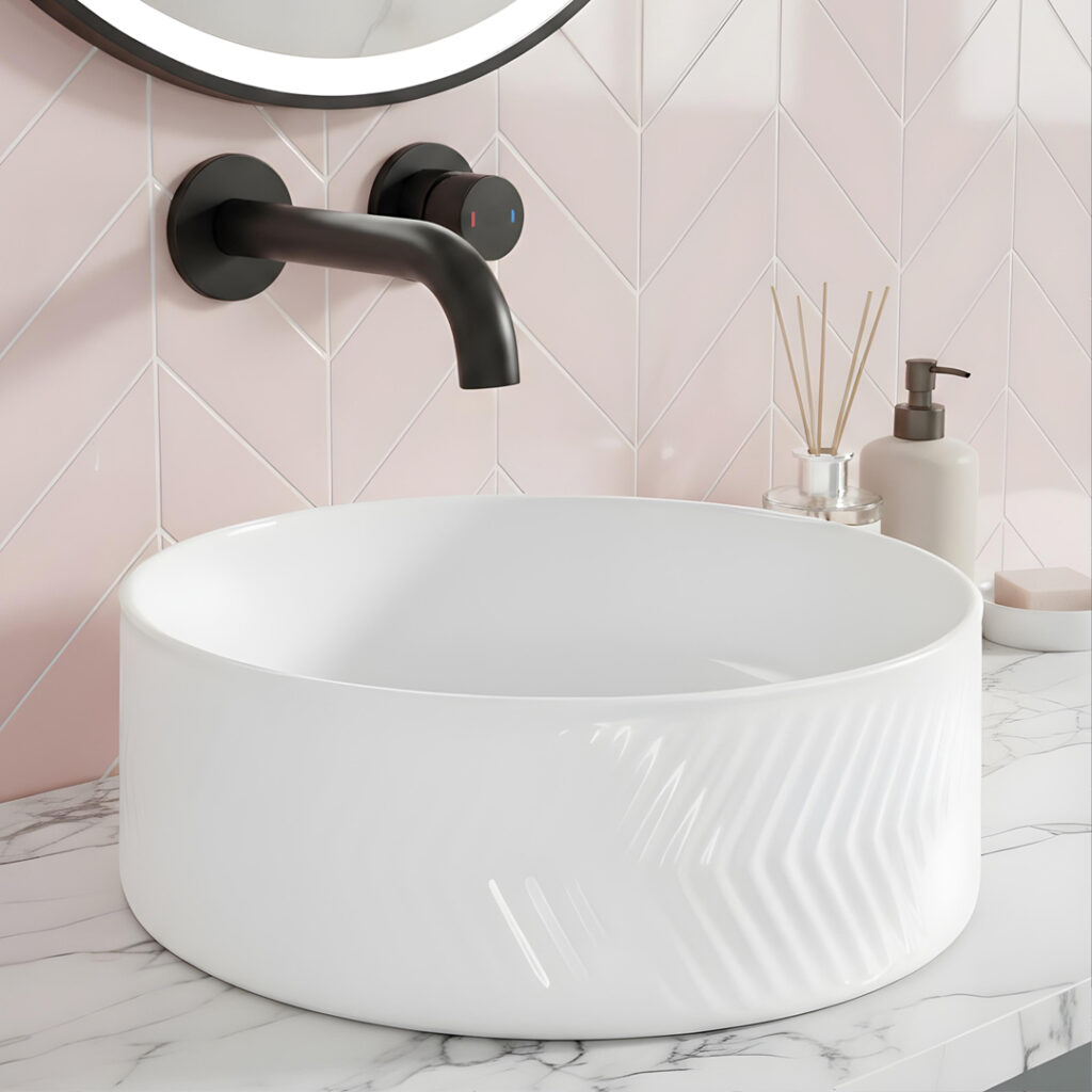 Media 360mm Chevron Countertop Basin | Basins | Bathshed