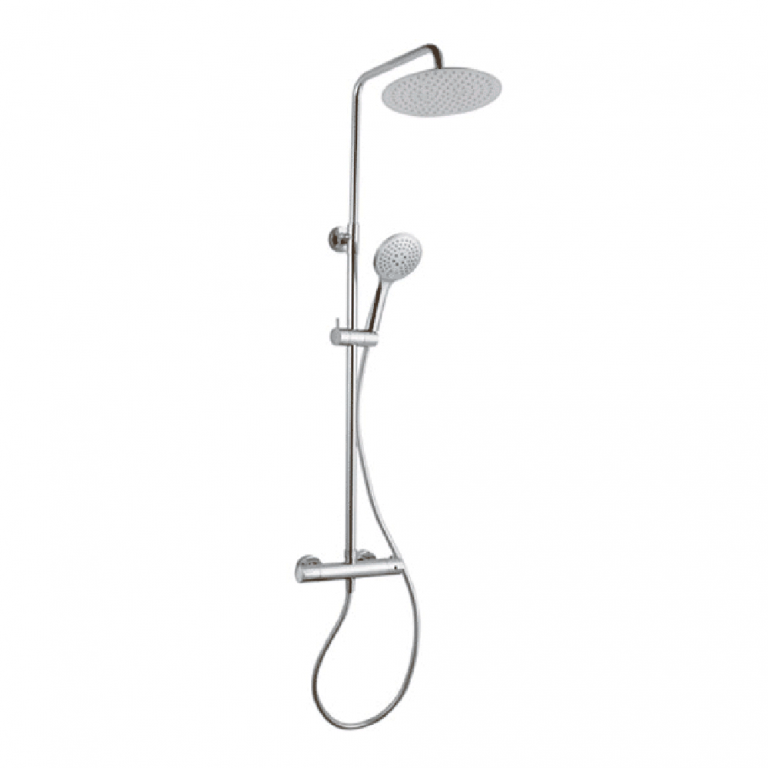 Fusion Chrome Round Exposed Shower Kit | Bathshed