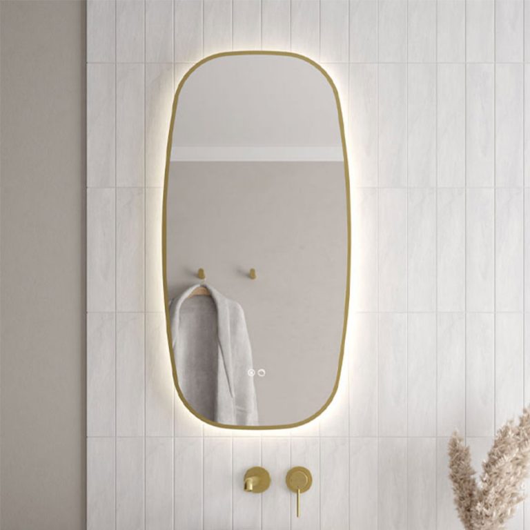 ECHO Arena 450x900mm Mirror Gold | Mirrors | Bathshed