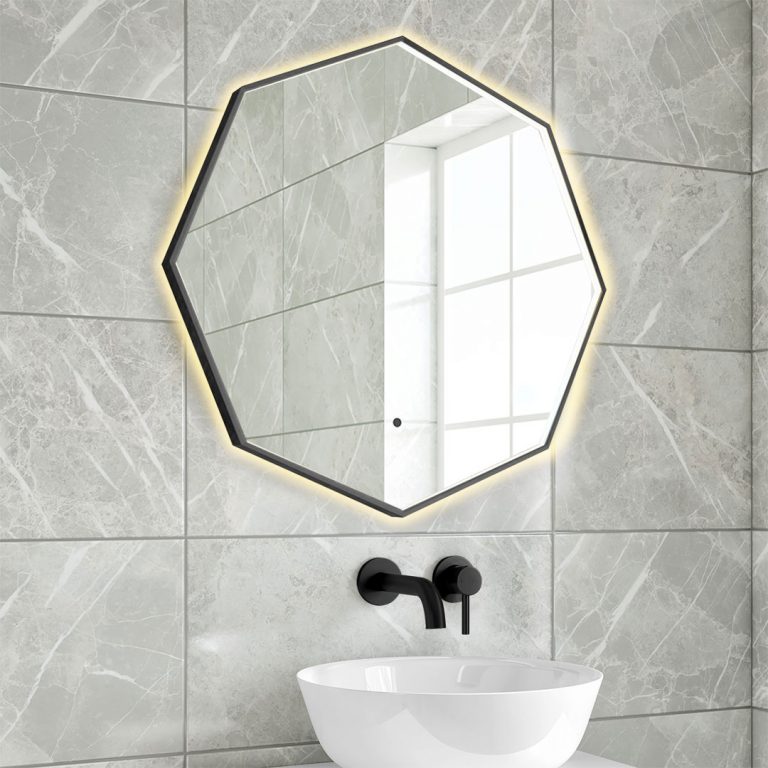 Otto Matt Black LED Mirror | LED Mirrors | Bathshed