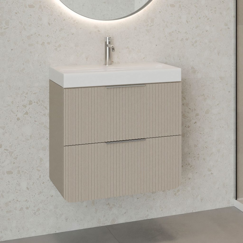 Sorrento Taupe Wall Hung Vanity Unit With Basin