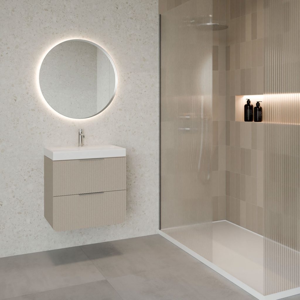 Sorrento Taupe Wall Hung Vanity Unit With Basin