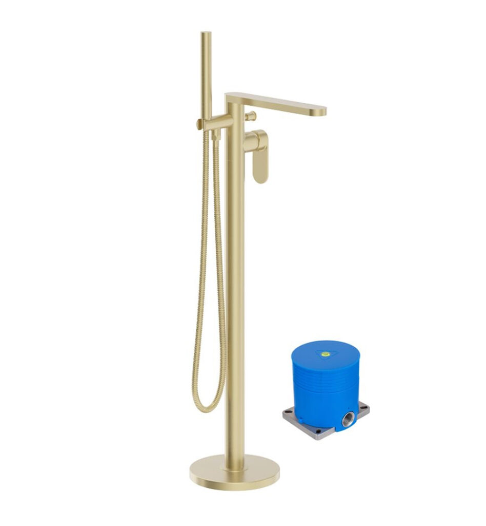 URBAN Floorstanding Bath Shower Mixer Brushed Gold - Bathshed